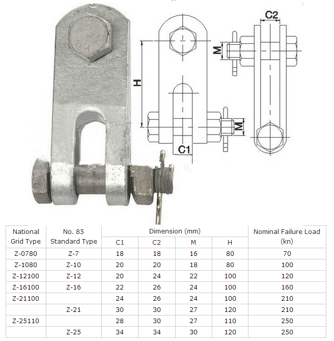 Power Line Accessories Clevis Plate / Right Angle Plates Easy Operation